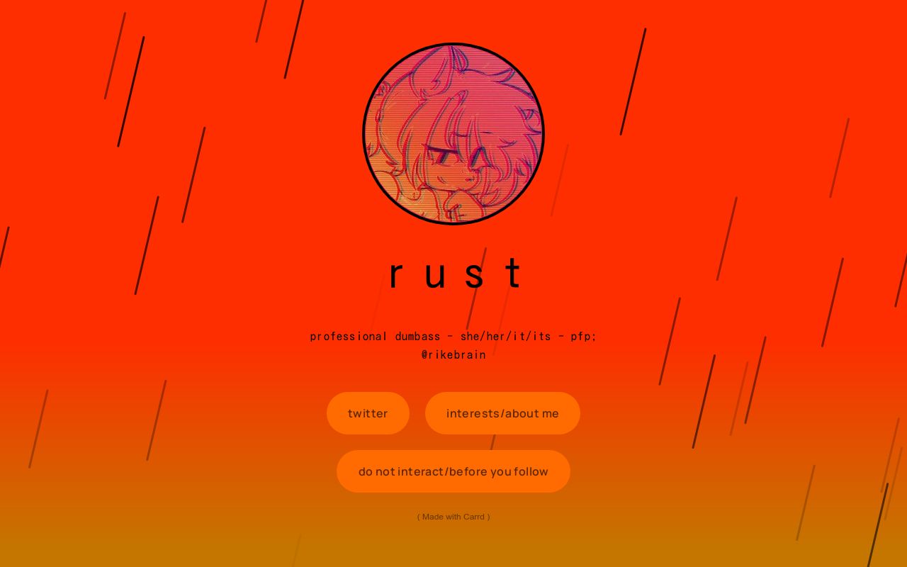rust's card